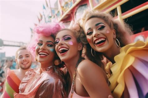 Premium AI Image Three Women In Pink Outfits Are Posing For A Photo