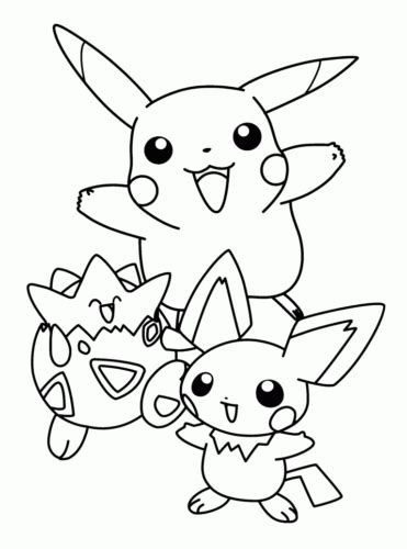 Pikachu Togepi Pichu Pokemon Coloring Page Turkau The Best Porn Website