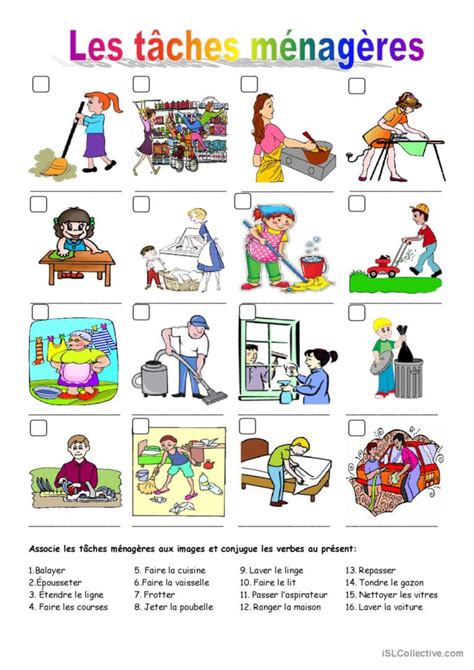 Les T Ches M Nag Res Exercises Fran Ais Fle Fiches Pedagogiques Pdf