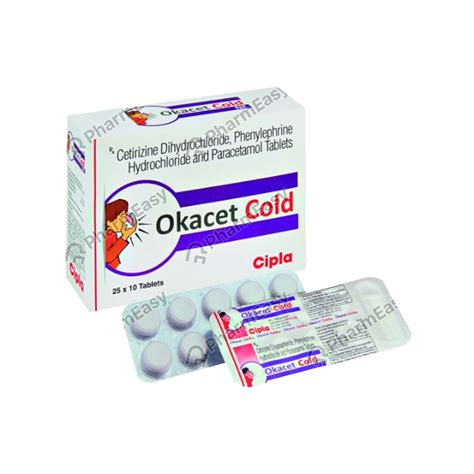 Okacet Cold Strip Of 10 Tablets Uses Side Effects Dosage