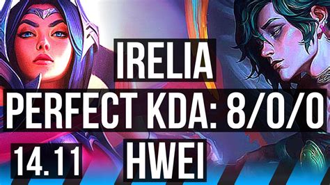 IRELIA Vs HWEI MID 8 0 0 1600 Games Legendary KR Challenger