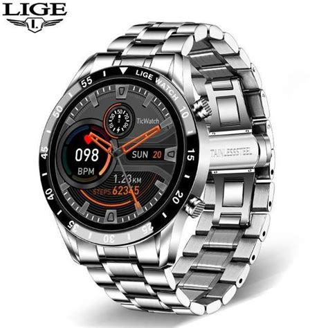 Lige Steel Band Smartwatch With Full Circle Touch Screen For Sports And