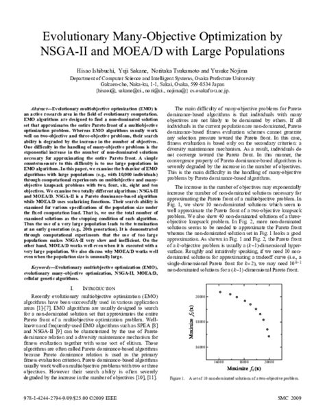 pdf evolutionary many objective optimization by nsga ii and moea d with large populations