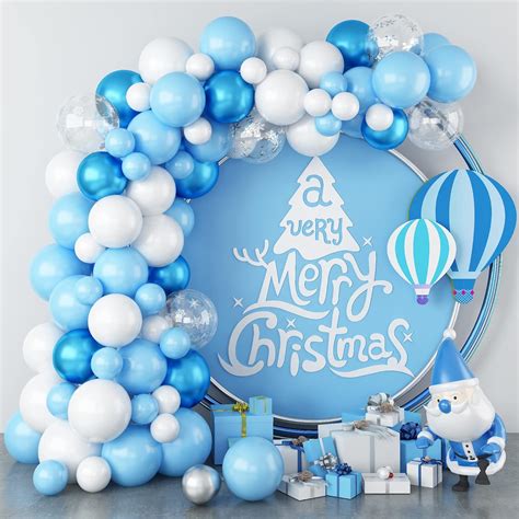 Amazon Frozen Balloon Garland Arch Kit 100Pcs Blue Snowflake
