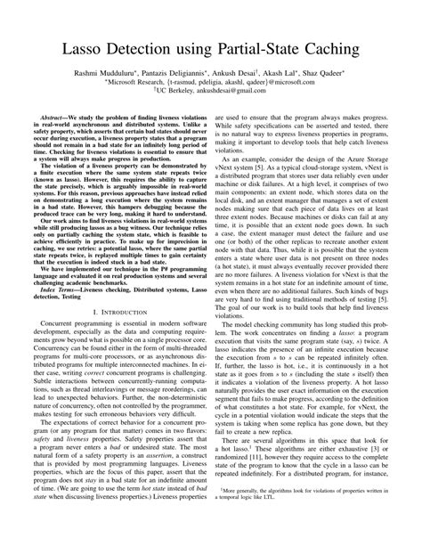 pdf lasso detection using partial state caching