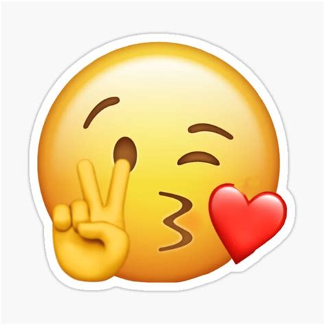 Peace Sign Kissy Emoji Sticker By Sunkissedglow Redbubble