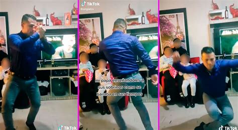 TikTok viral Tío le enseña a sus sobrinos cómo se bailaba en sus