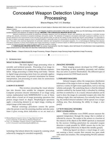 concealed weapon detection using image processing