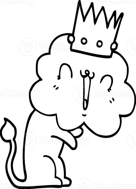 León de dibujos animados con corona 42549820 PNG