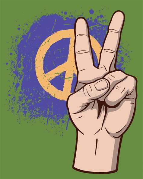 Human Hand Peace Sign Gesture Vector Graphic Illustration Stock Vector