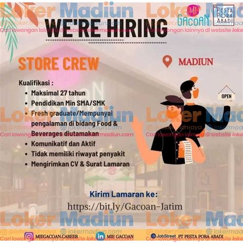 Lowongan Kerja Store Crew Mie Gacoan Madiun