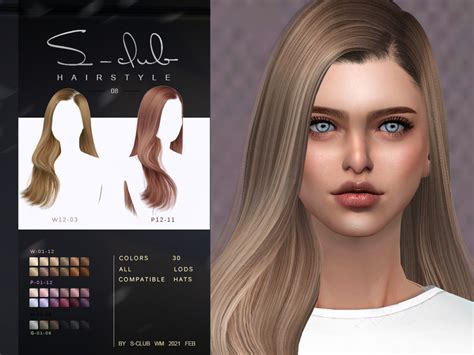 The Sims Resource S Club Ts4 WM Hair 202108