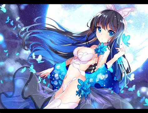 Fondos de pantalla ilustración Anime Chicas anime pelo azul