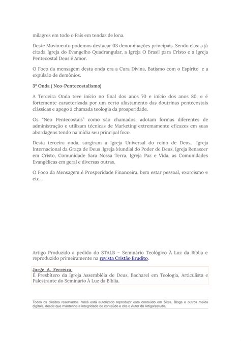 As 03 Ondas Do Pentecostalismo PDF
