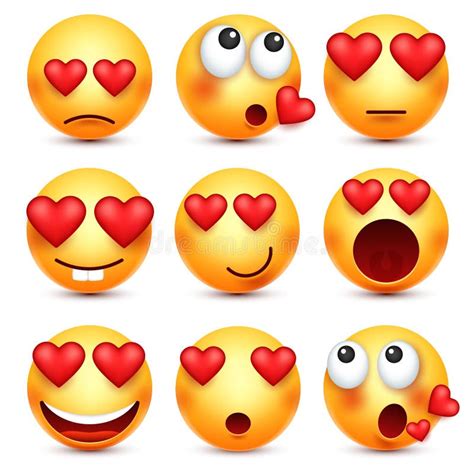 Smiley De Jour De Valentines Emoji Avec Le Coeur Amour Le 14 Février
