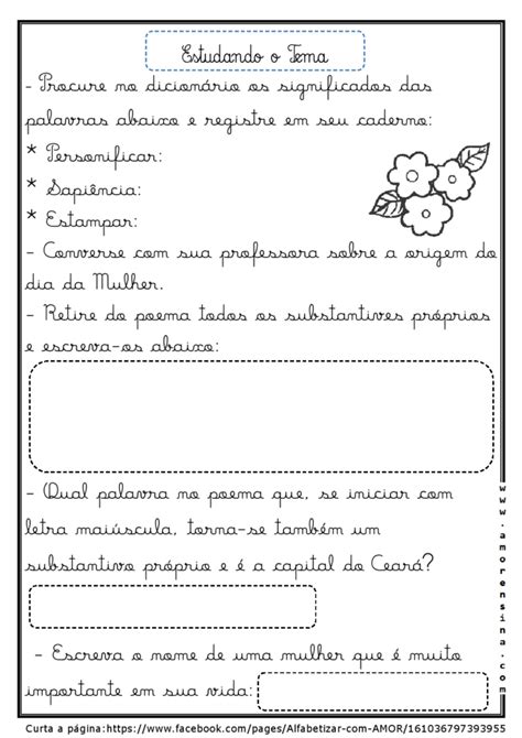DIA INTERNACIONAL DA MULHER POEMA E ATIVIDADES GRAMATICAIS PARA O 4º ANO