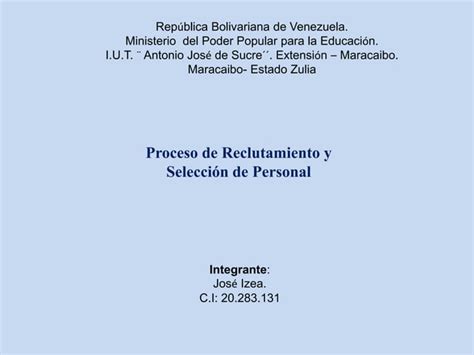 Reclutamiento y selección de personal PPT