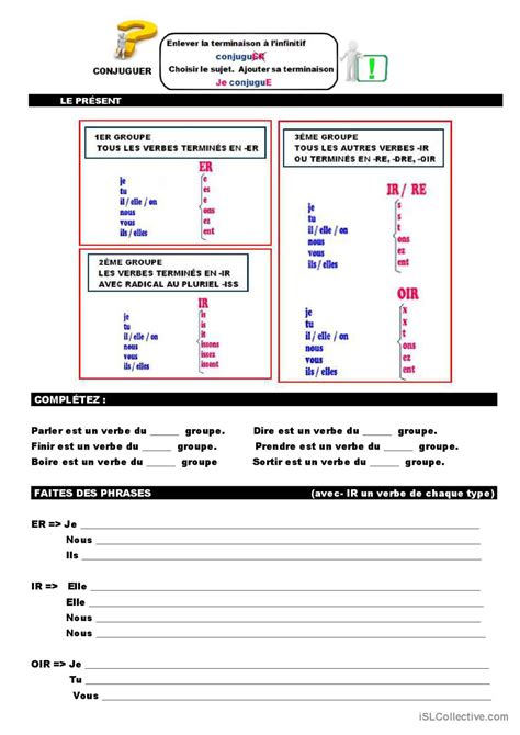 Verbes R Guliers Pr Sent Guide D Fran Ais Fle Fiches Pedagogiques 41080