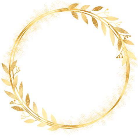 Marco De Boda De Círculo De Hojas De Oro De Lujo PNG Círculo De Oro