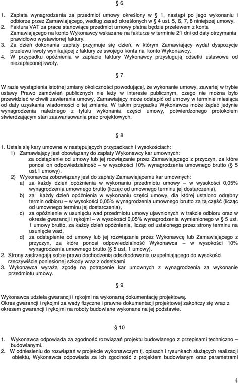 UMOWA PROJEKT O WYKONANIE DOKUMENTACJI PROJEKTOWEJ PDF Darmowe