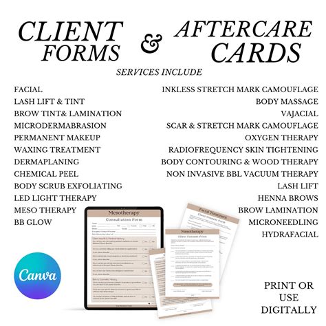 Esthetician Consent Forms Esthetician Templates Facial Consent Forms