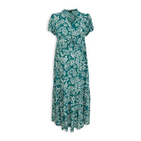Green Printed Tiered Maternity Dress 3154077 Truworths