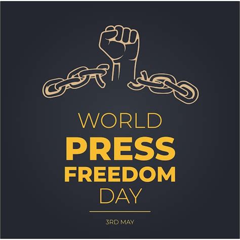 Un cartel para el día mundial de la libertad de prensa con una mano en