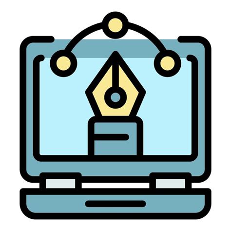 Icono del ordenador portátil editor de esquema icono vectorial del