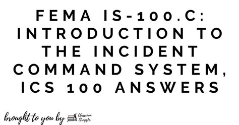 2022 UPDATED FEMA IS 100 C Introduction To The Incident Command