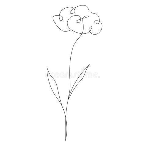 Flor Aislada En El Fondo Blanco Dibujo Lineal Ejemplo Del Vector