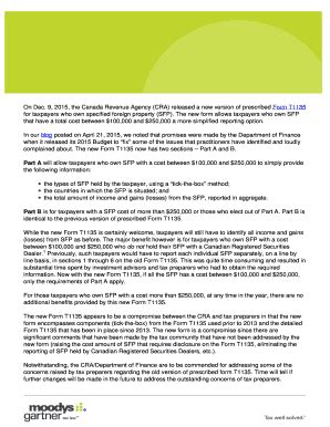 Fillable Online Canada Revenue Agency Releases New Form T1135 To Report