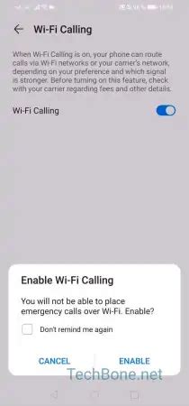How To Enable Or Disable Wi Fi Calling Huawei Manual Techbone