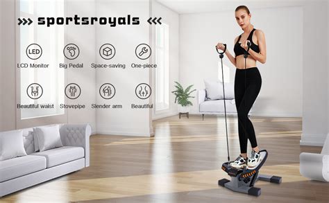 Sportsroyals Stair Stepper With Handlebar For Exercises Twist Stepper