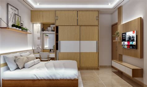 Natural Dan Homey Kamar Tidur Utama Gaya Modern Minimalis Jakarta Barat