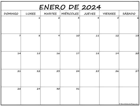 Calendario Enero 2024 Para Imprimir Gratis