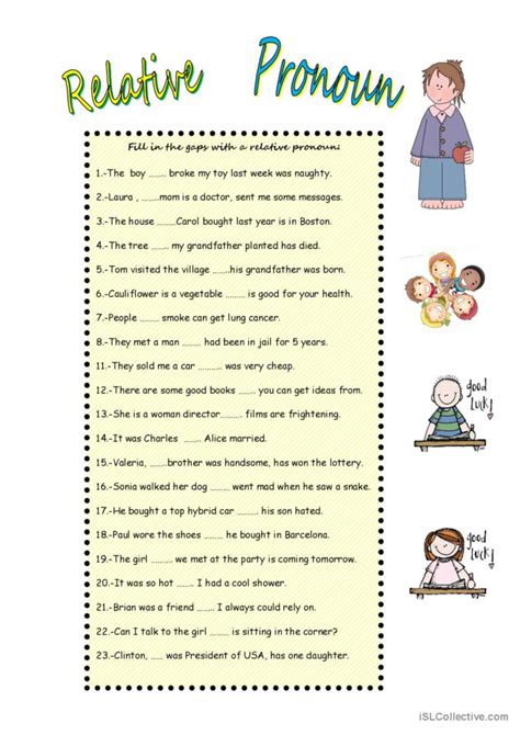 RELATIVE PRONOUNS English ESL Worksheets Pdf Doc