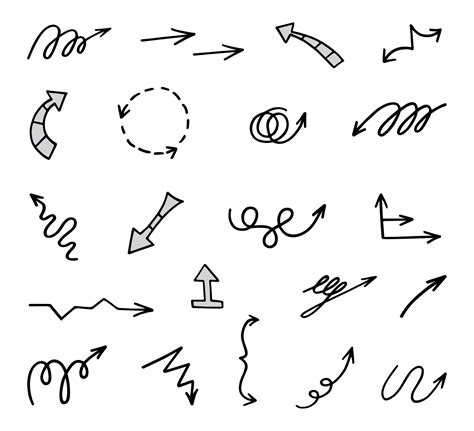 Conjunto Vectorial De Flechas Dibujadas A Mano Elementos Para La