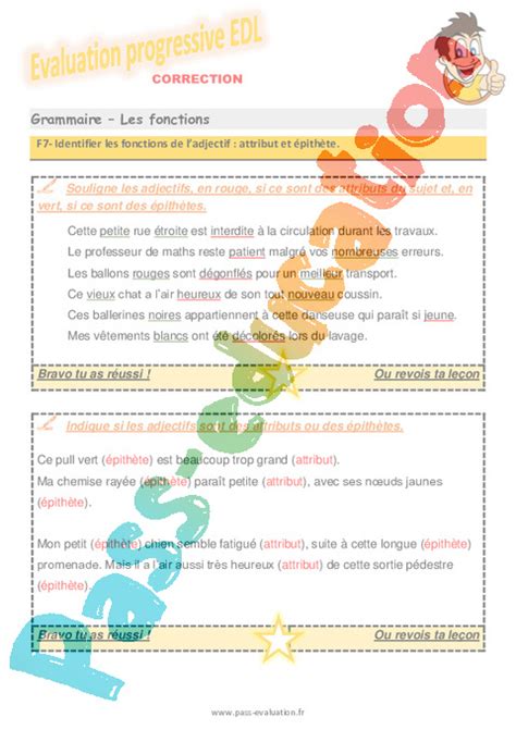 Comment identifier les fonctions de ladjectif attribut et épithète