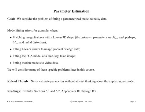 parameter estimation