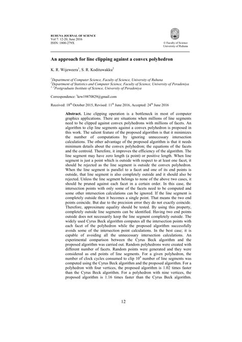pdf an approach for line clipping against a convex polyhedron