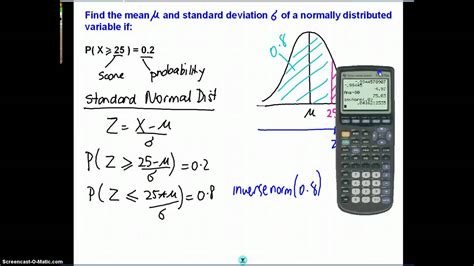 mean and standard deviation of a normal distribution youtube