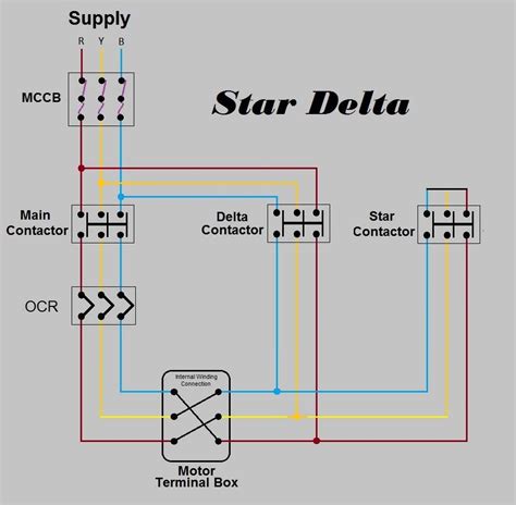 Star Delta Connection Diagram Phase Motor