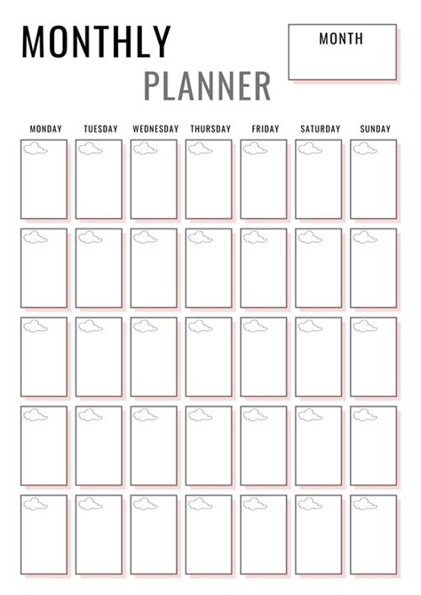 Page 5 Free Personalized Monthly Planner Templates To Print Canva