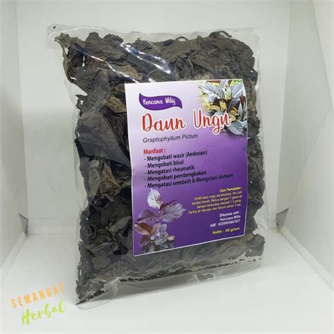 Daun Ungu Kering 50 Gram Kencana Wilis Lazada Indonesia