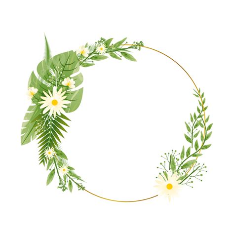Luxury Watercolor Green Leaf Circle Frame Watercolor Leaf Luxury Png