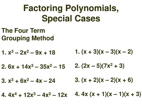 factoring polynomials special cases ppt download