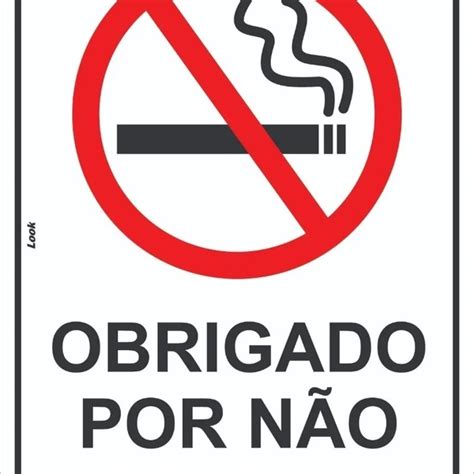 Placa De Sinalização Proibido Fumar Obrigado Por Não Fumar Tamanho