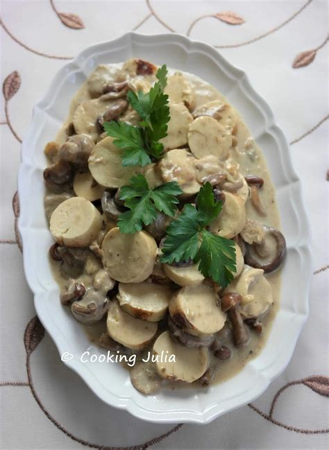 COOKING JULIA BOUDIN BLANC AUX CHAMPIGNONS