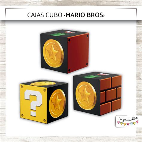 Cajas Cubo Mario Bros Comprar En Imprimibles