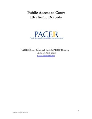 Fillable Online CM ECF User Manual United States CourtsPACER Federal